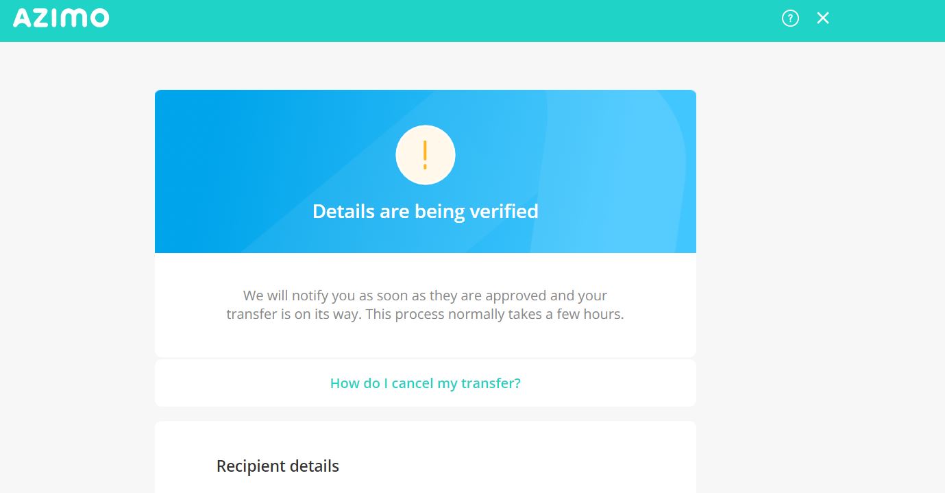 Azimo – Service en berne - Journal d'une galère - OnaKuneVie